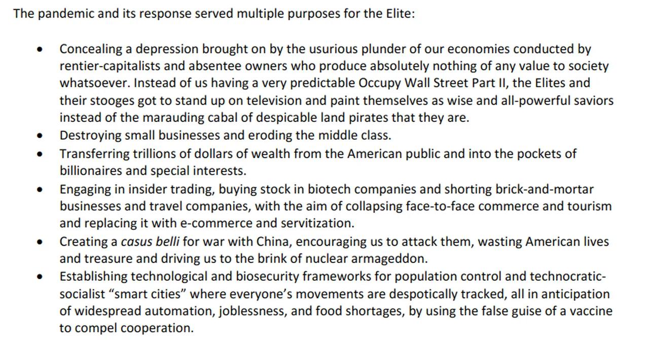 COVID-19: The Spartacus Letter