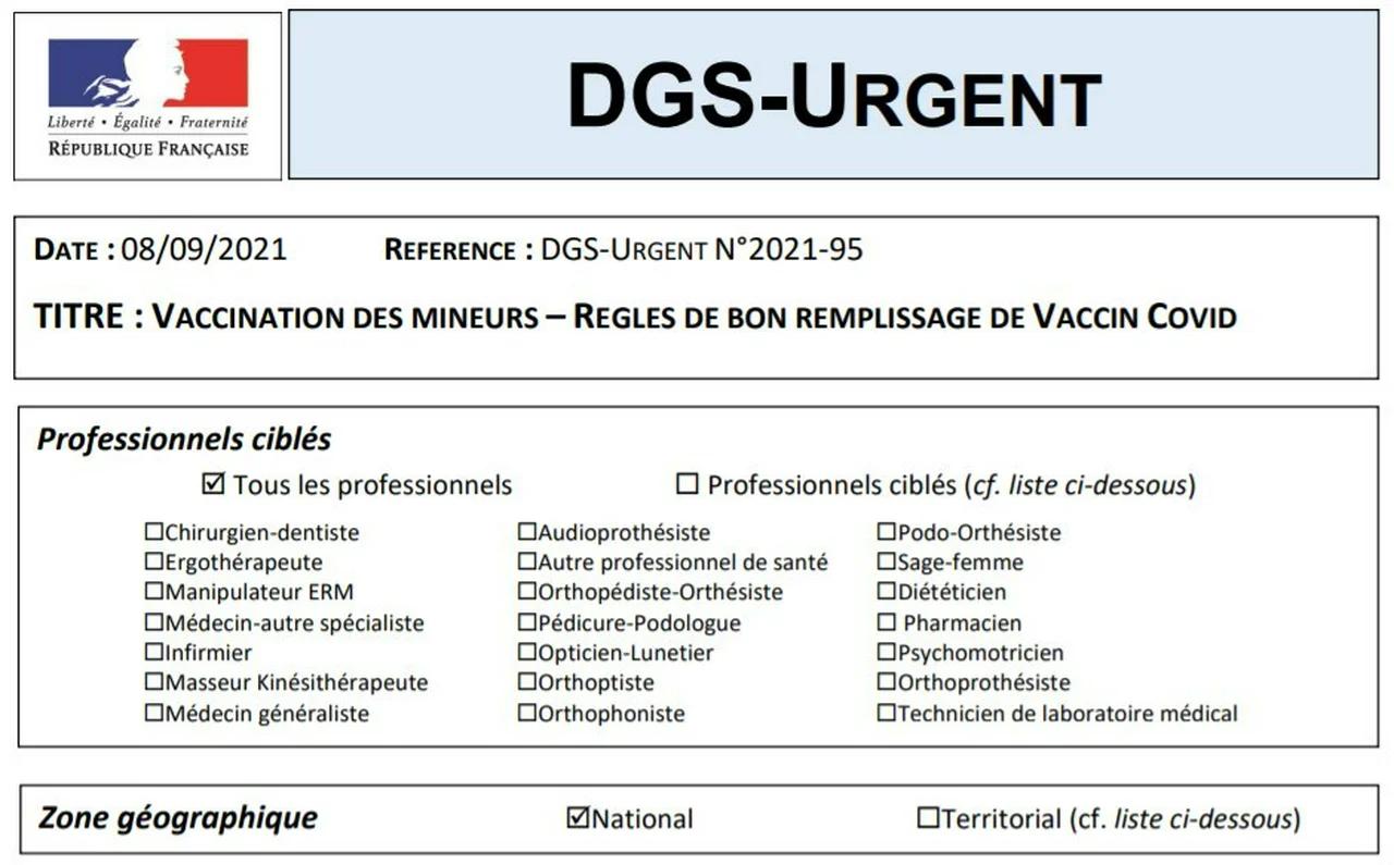 DGS urgent 95 bon remplissage vacsi adolescent