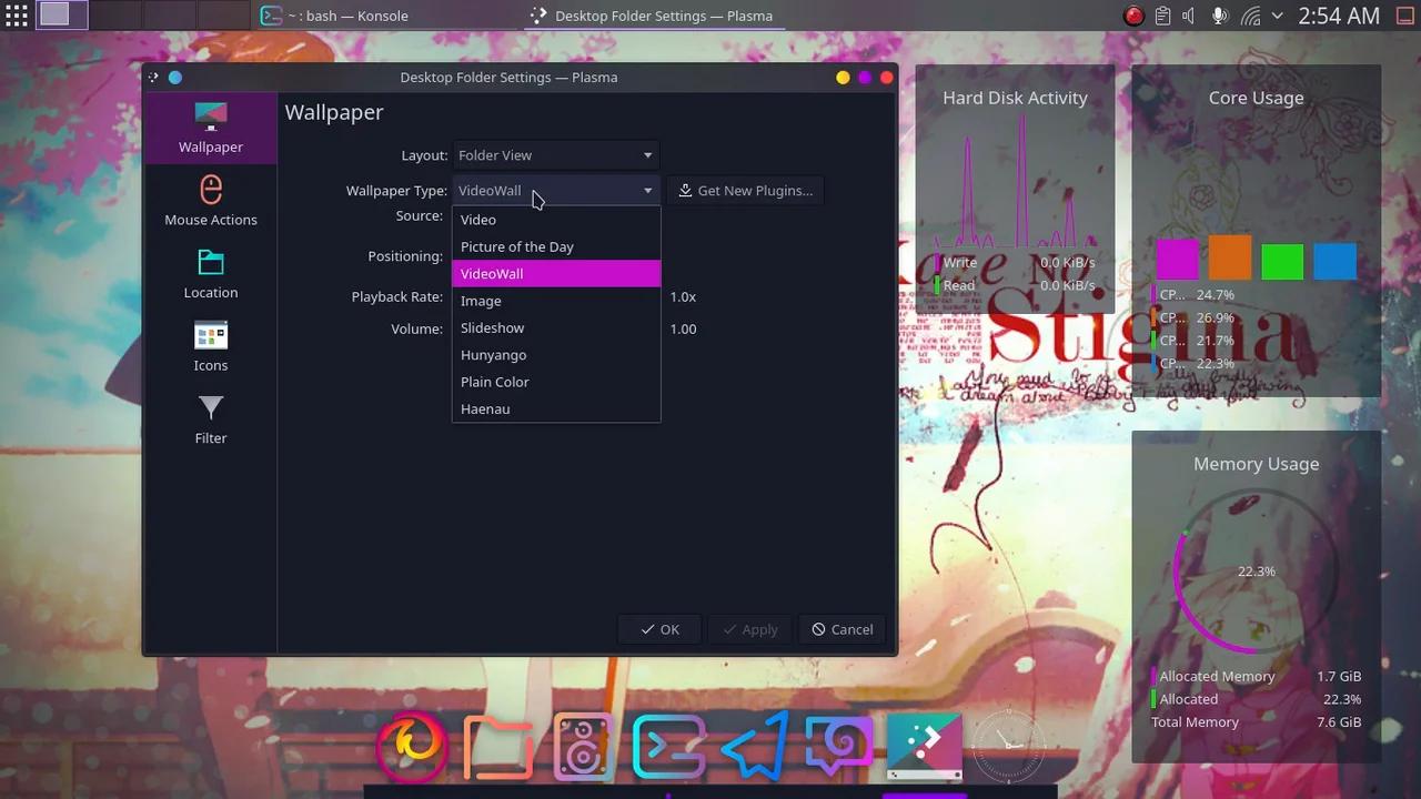 KDE Plasma 5 Video Wallpaper with CLI Controll