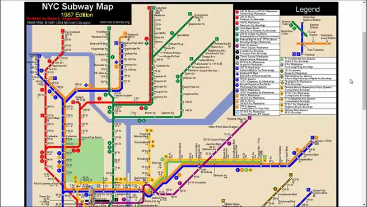 The Early 1987 NYC Subway Map (2 Versions)