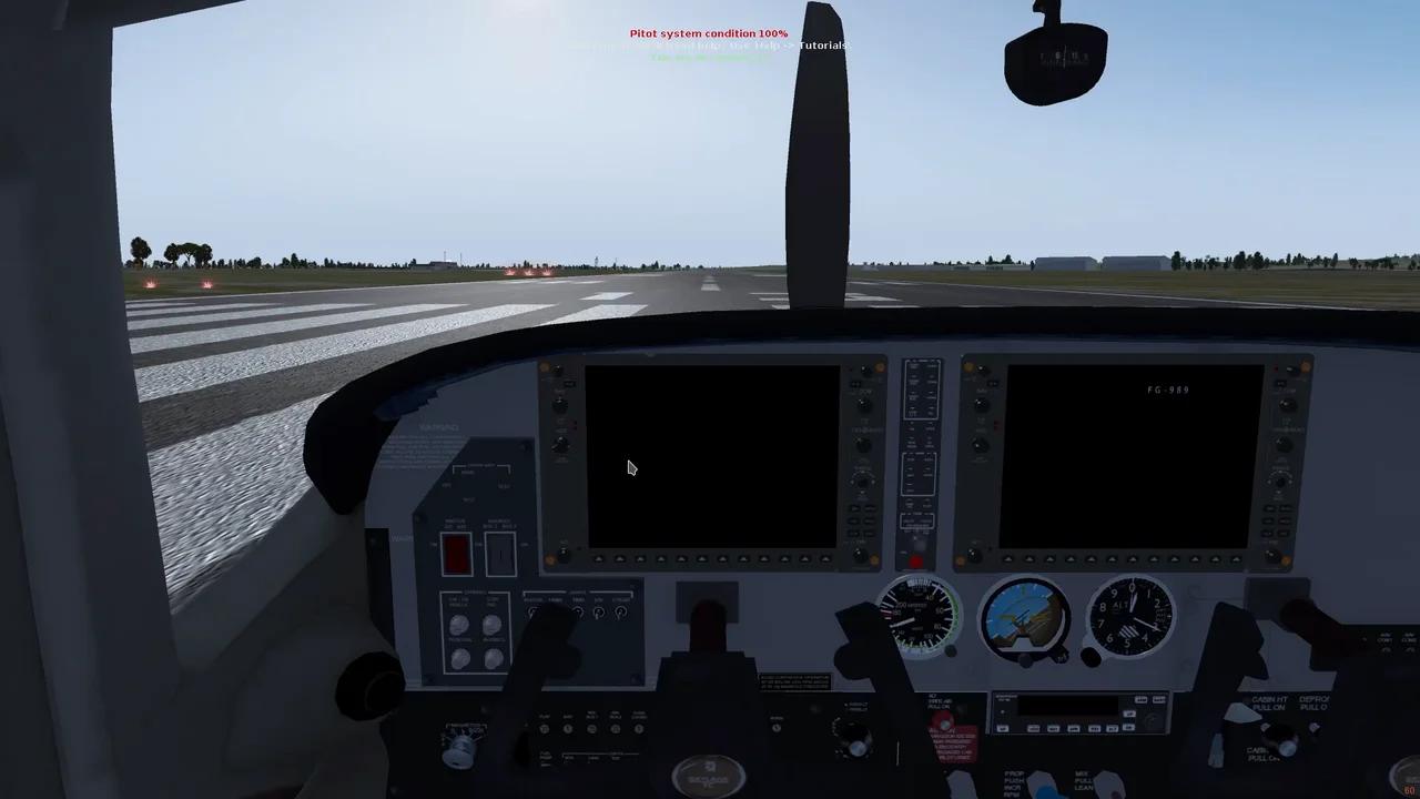 testing new panel cessna 182t flightgear