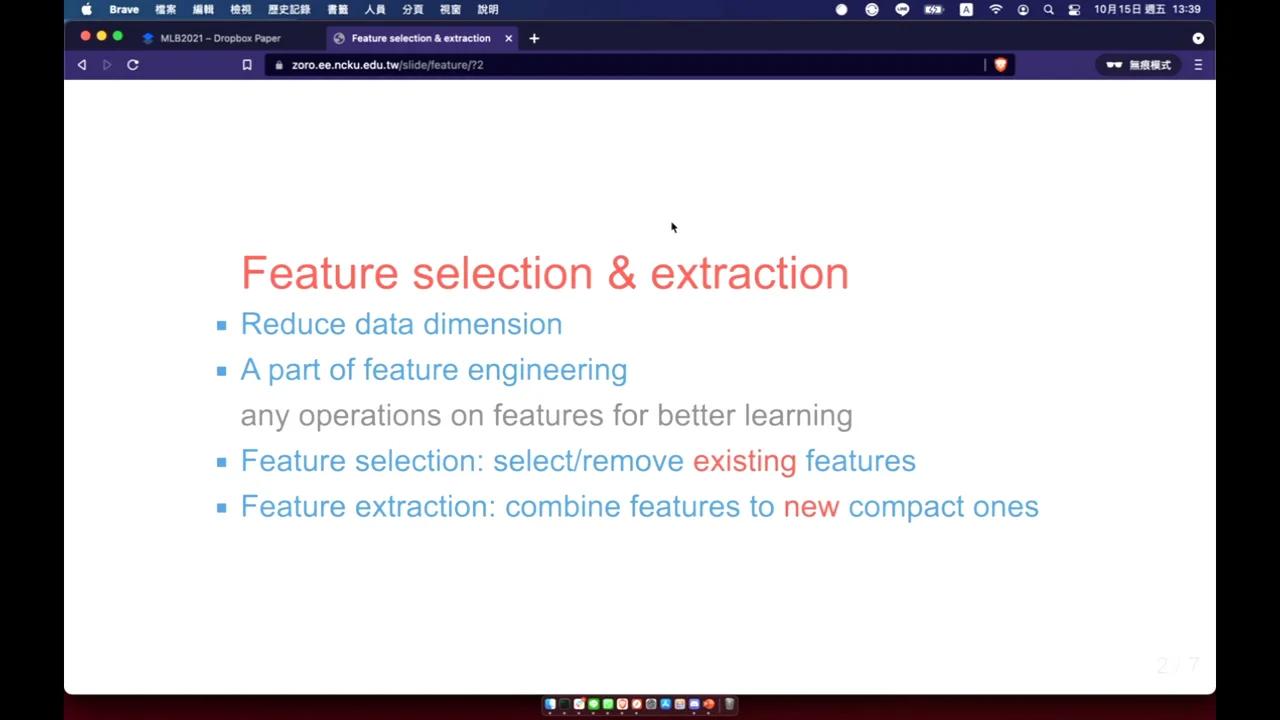 Feature selection & extraction