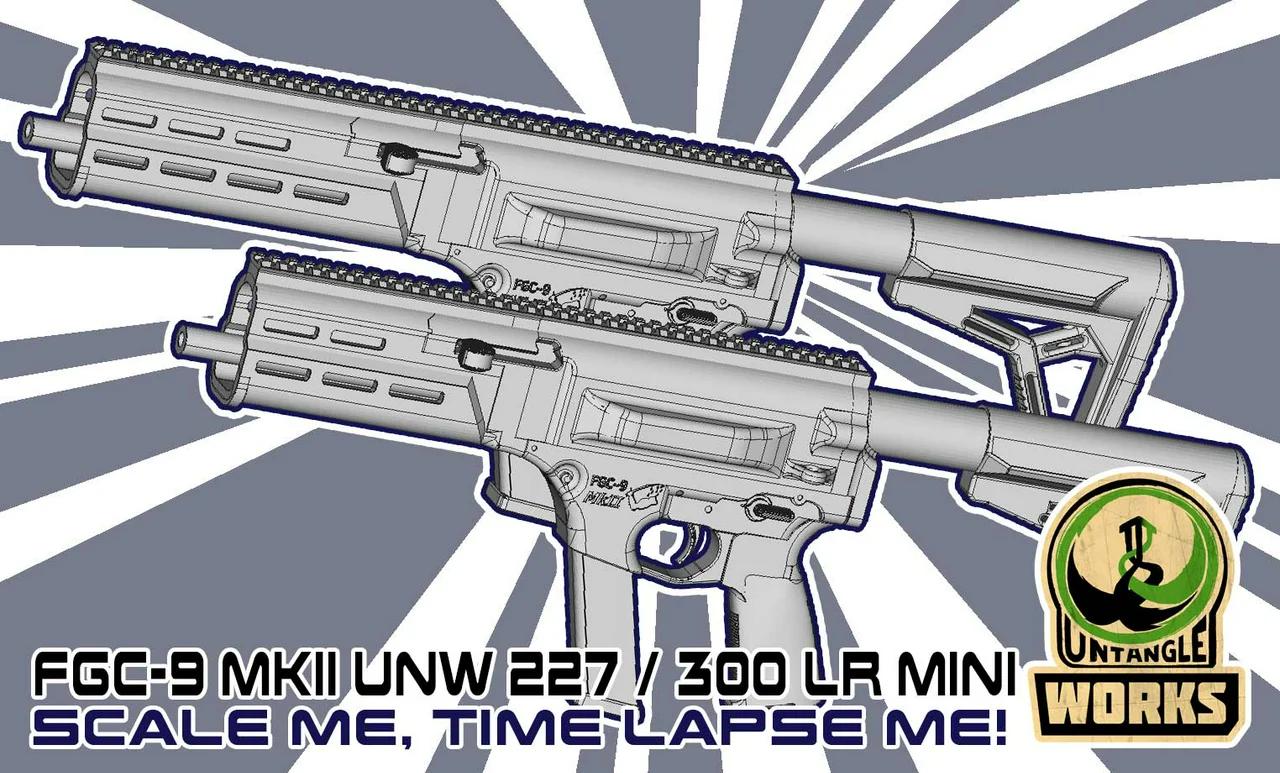 FGC-9 MKII MINI UNW 227/300 shroud LR (Low rail) Mini 1/3 1/4 1/6 scale