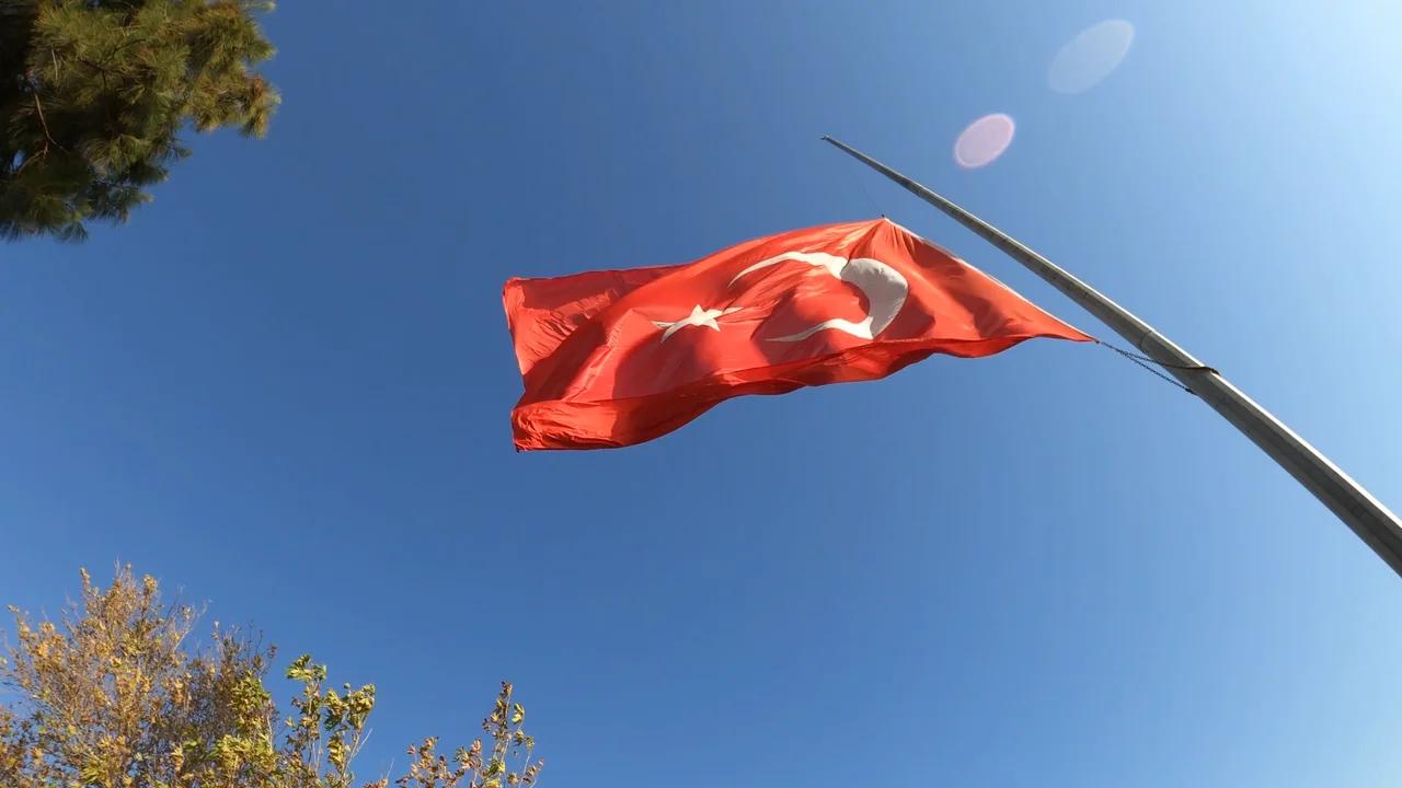 relaxing wind flag symbol of freedom turkey