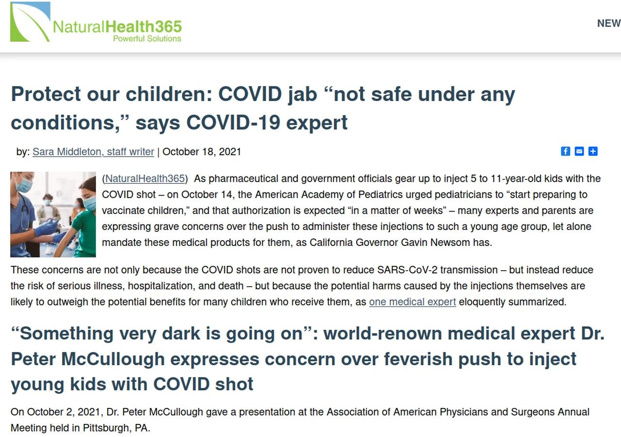 Injections unsafe for children.