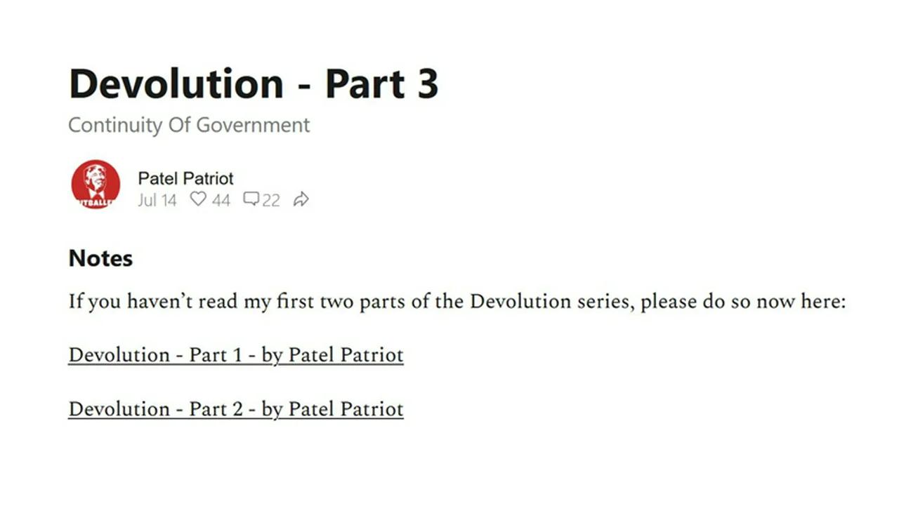 Patel Patriot's Devolution - Part 3