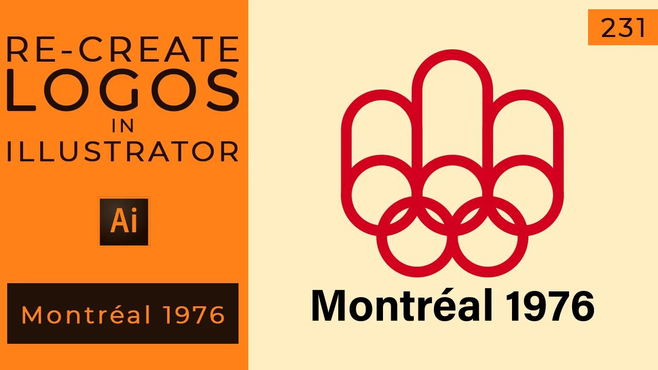 Re-create the Montreal 1976 Olympics logo in Adobe Illustrator