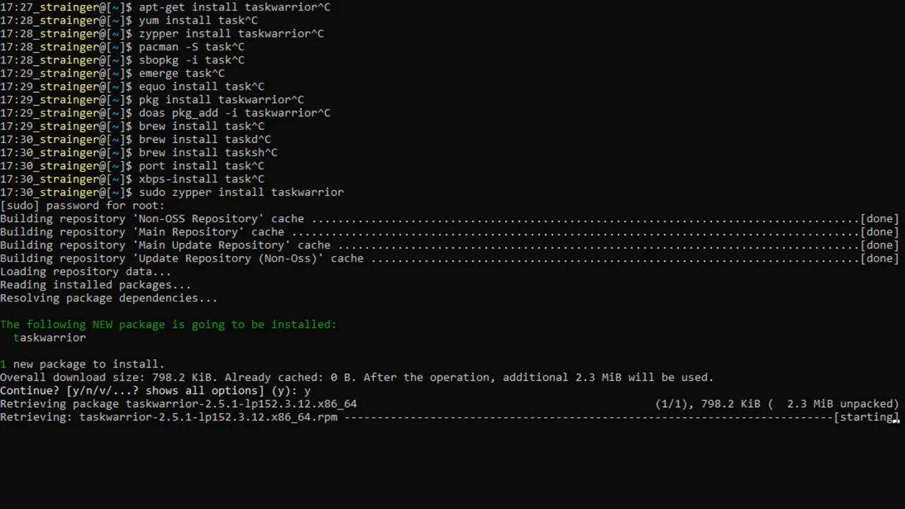 Taskwarrior Linux Install