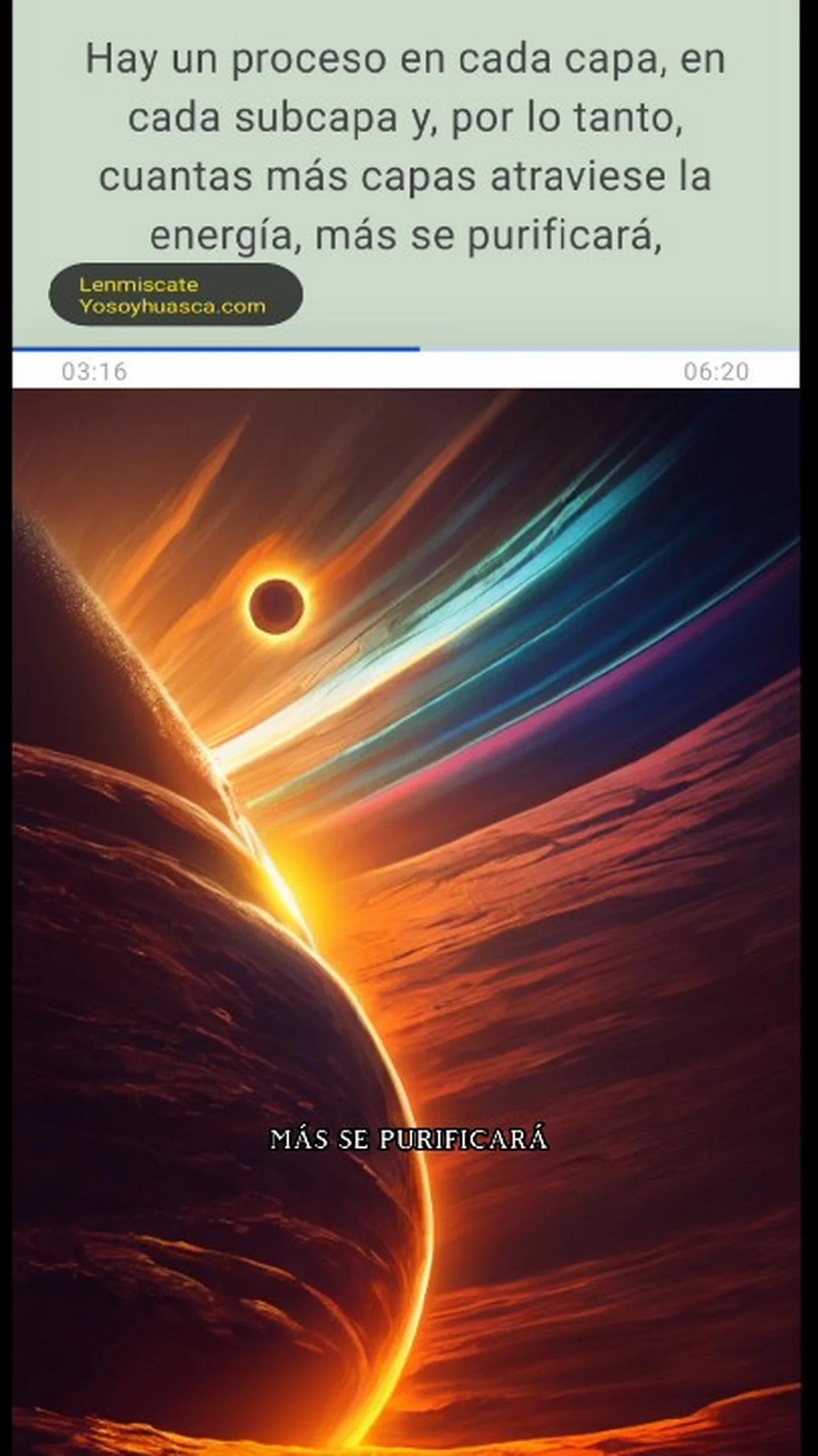 La luz visible que emana de la fuente universal