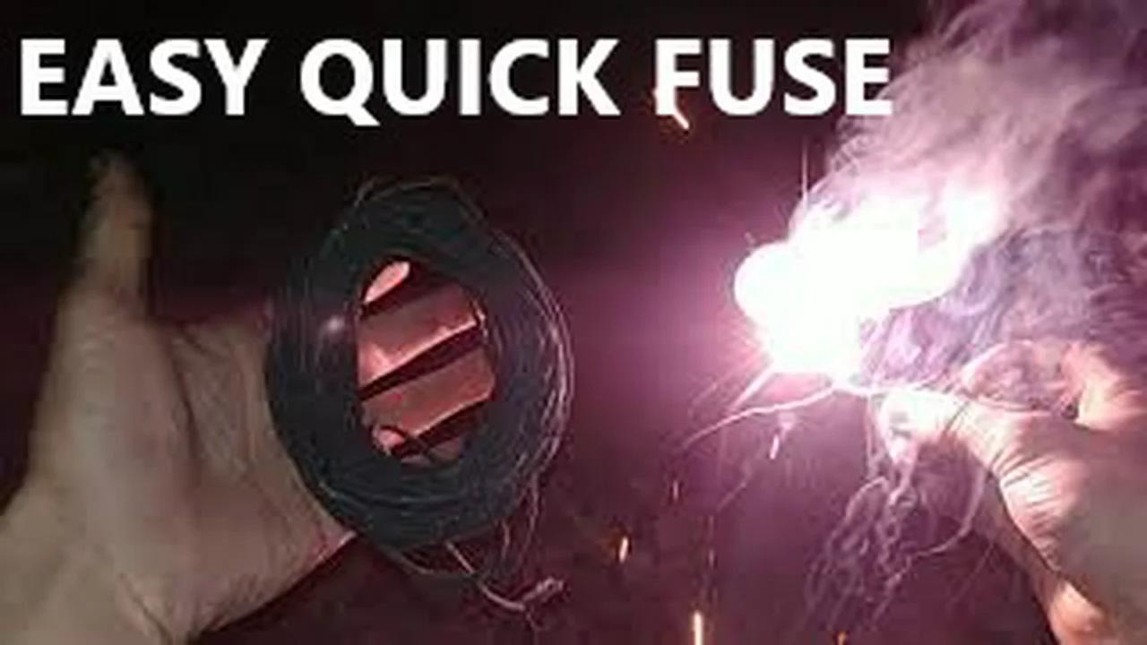 HOME MADE QUICK FUSE WITH HOME MADE CHARCOAL BLACK MATCH
