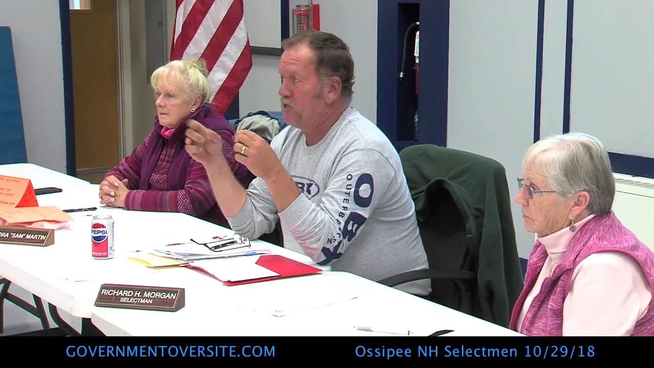 Ossipee NH Selectmen meeting 10/29/18