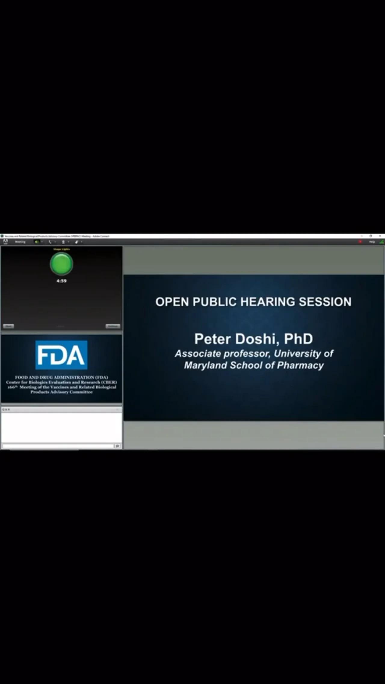 Dr Peter Doshi Public Comments At FDA Advisory Committee