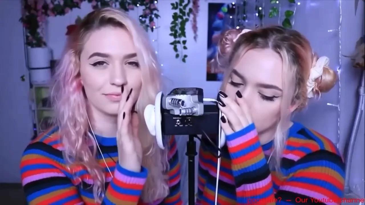 ASMR | Ear Licking (3Dio) Two girls making sounds | ASMR #30