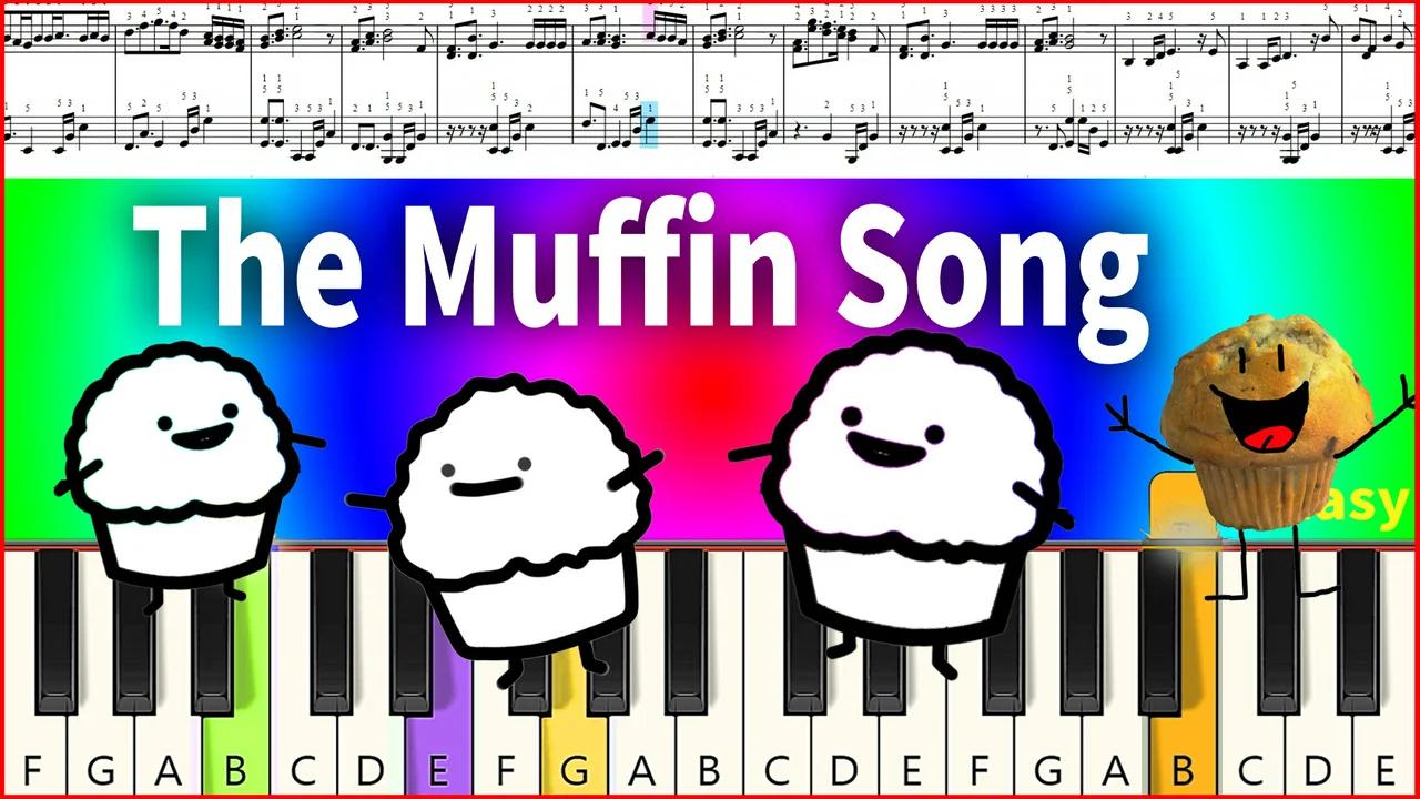The Muffin Song Easy Piano Tutorial asdfmovie
