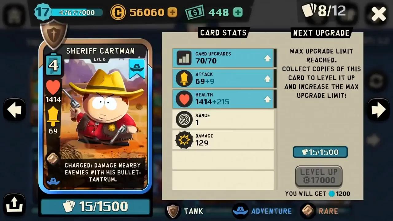Sheriff Cartman Lvl 6 | South Park Phone Destroyer