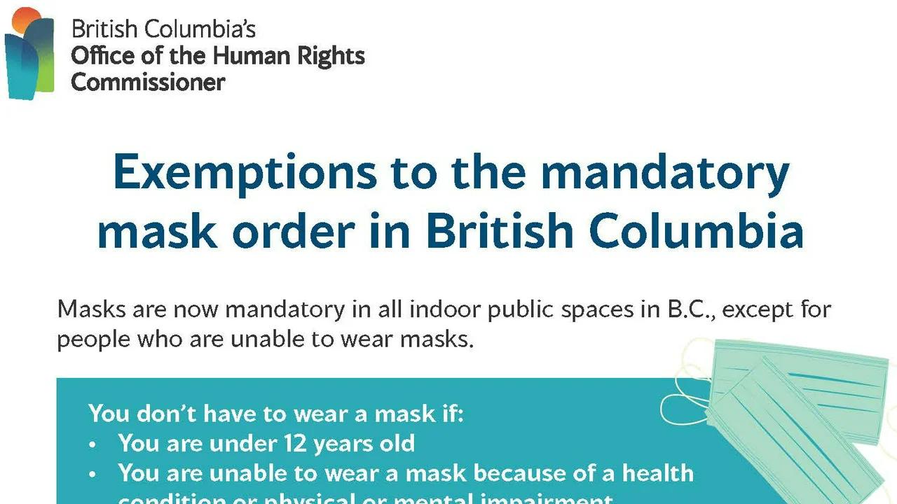 BC Human Rights Commission Mask Exemption Poster