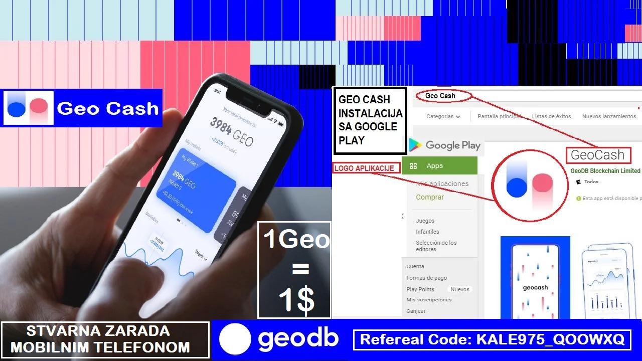 GEO CASH GEO DB COIN TOKEN ZARADA PREKO MOBITELA - MOBILE MINING