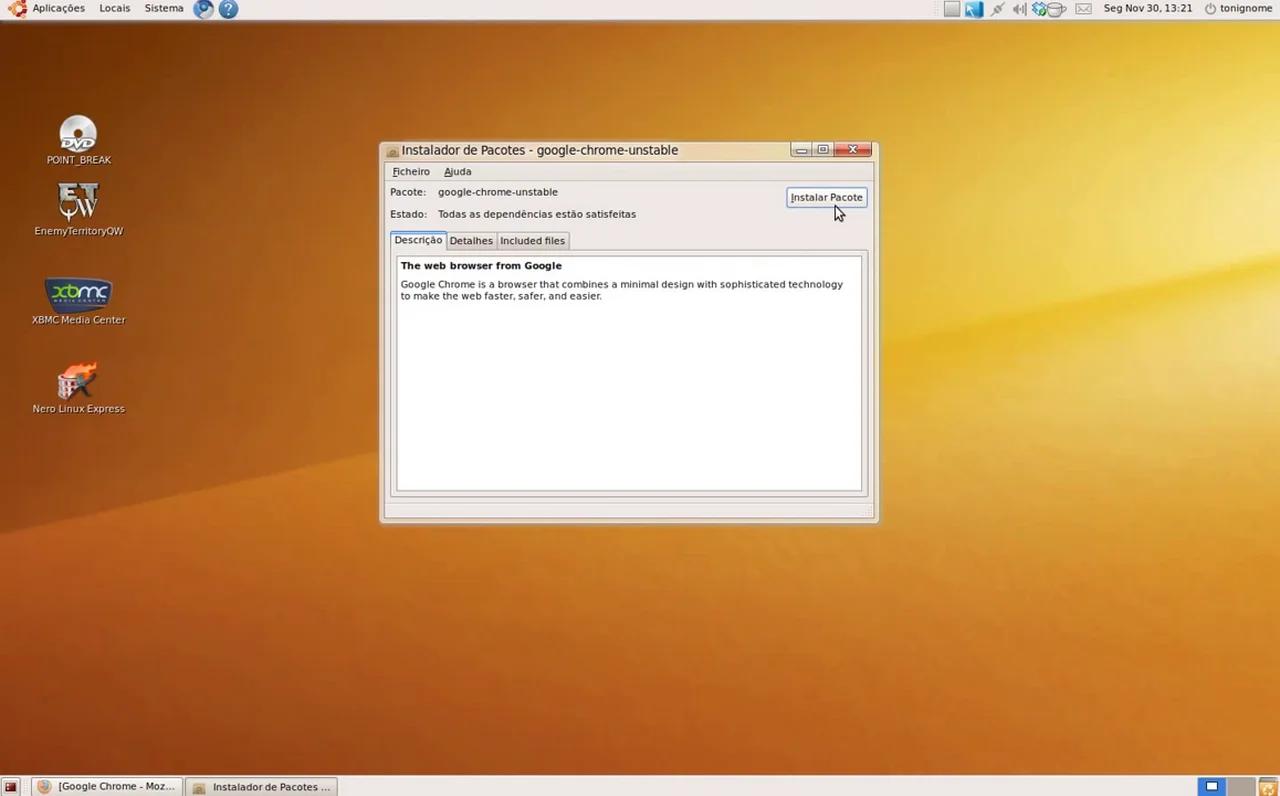 Installing the Chrome browser in Ubuntu 9.10 "RetroVideo"