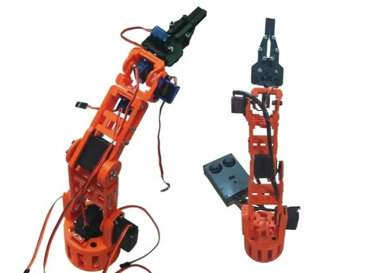 Ensamble Brazo Robot 7 servos, con caja de control Parte 1