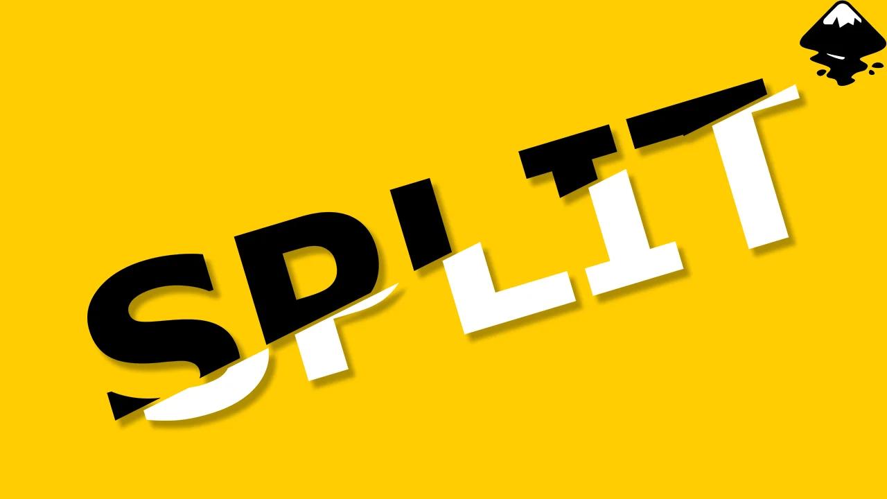 How to create a split text effect in Inkscape