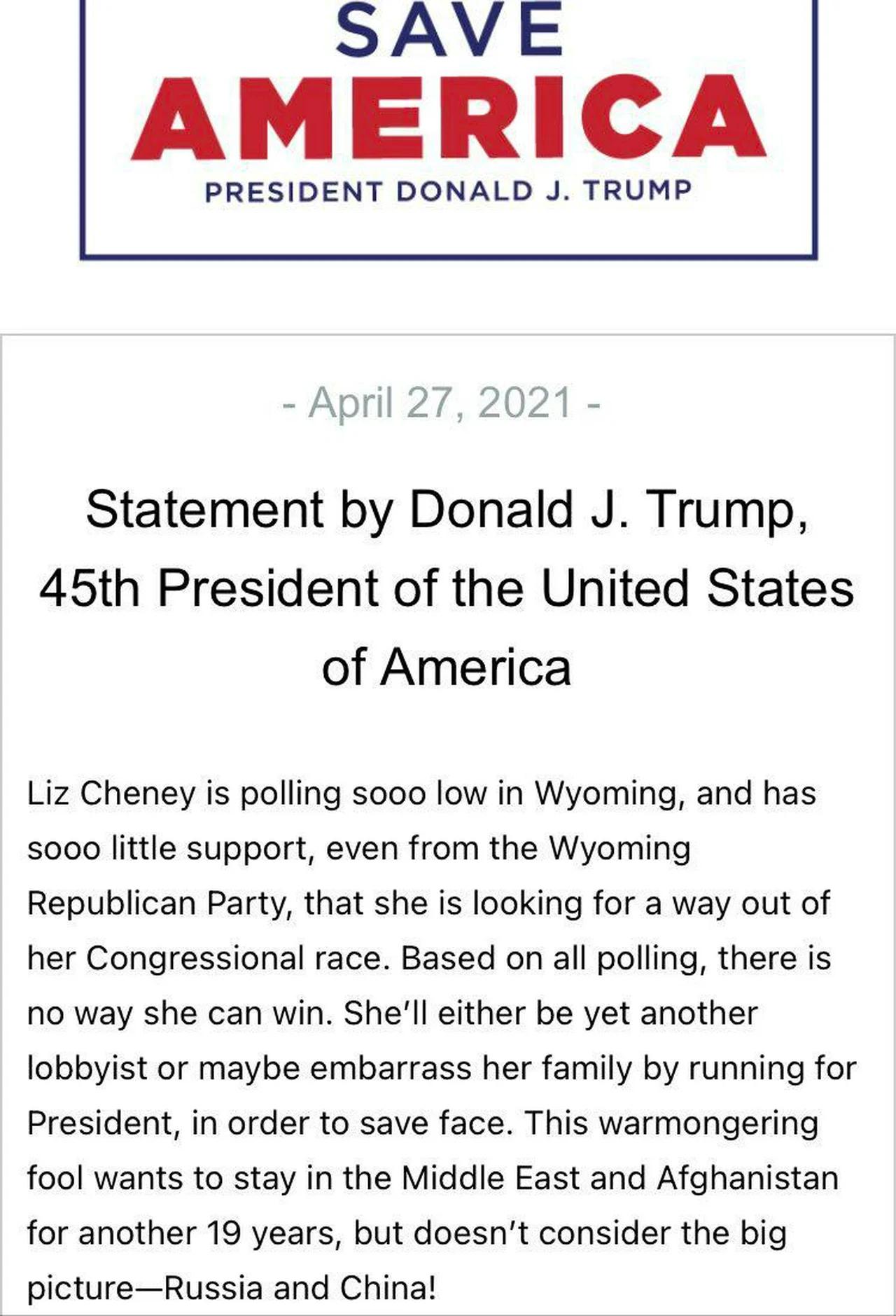 President Donald Trump Statement 4/27