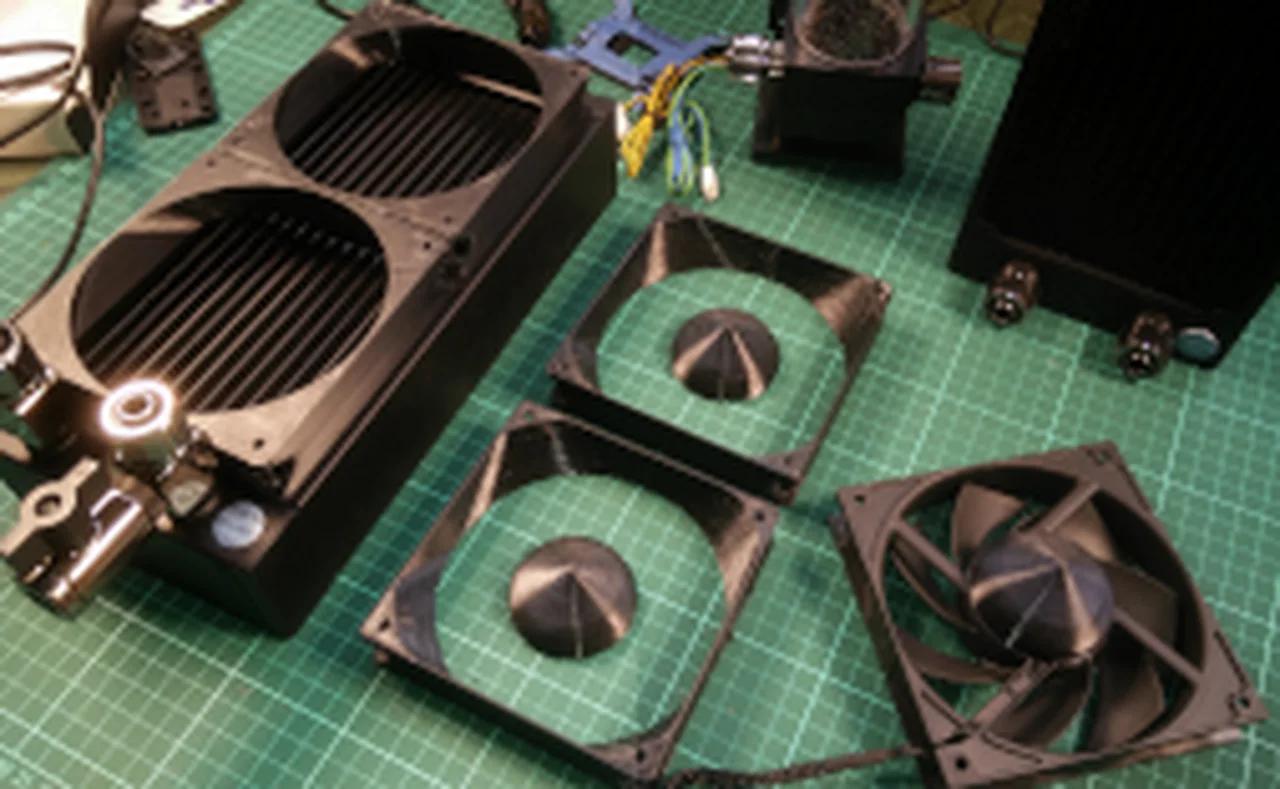 3D printed radiator fan shrouds and airflow optimizer