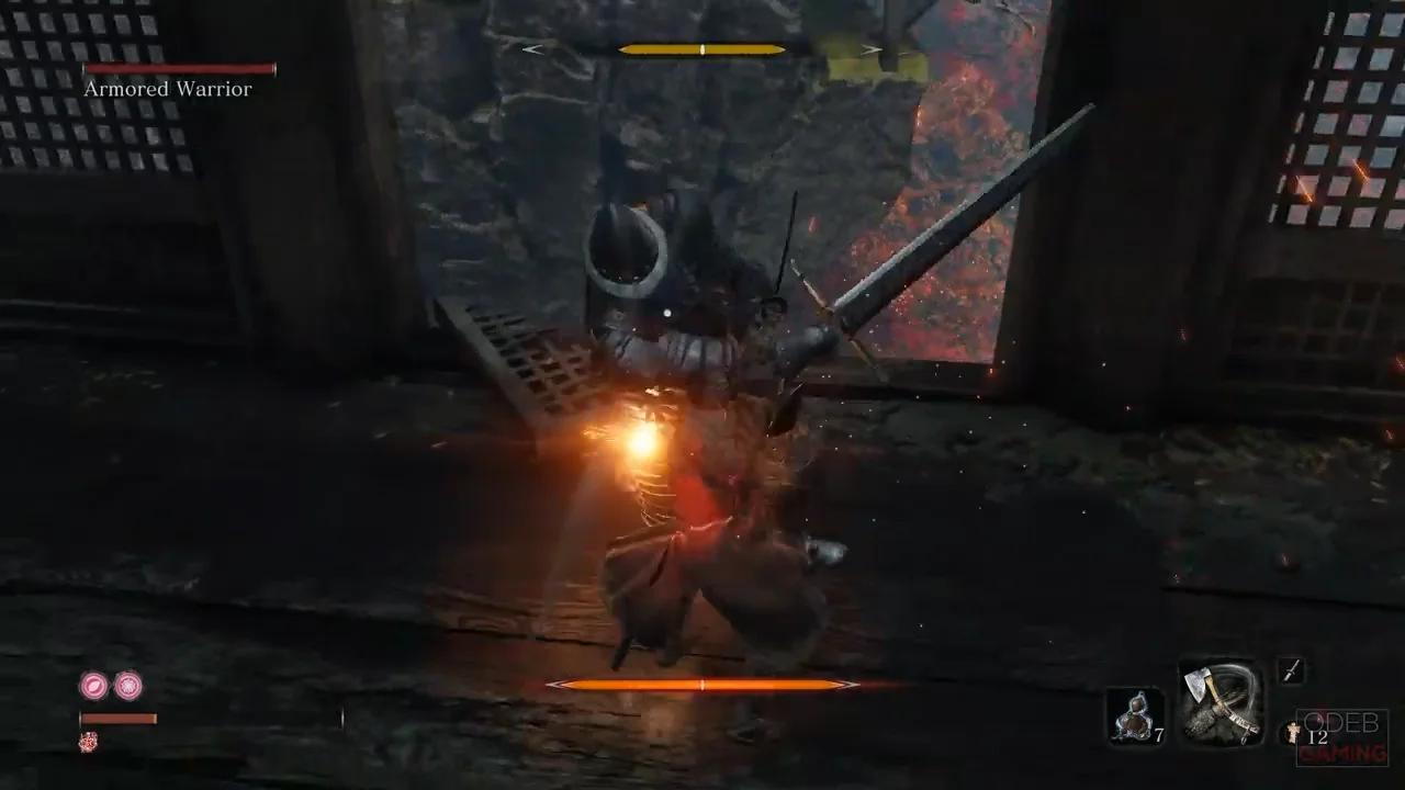 SEKIRO SHADOWS DIE TWICE - #16 MINI BOSS - Armored Warrior Boss Fight ...