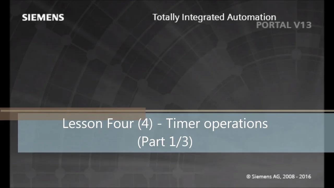TIA Portal - Timer operations Part1