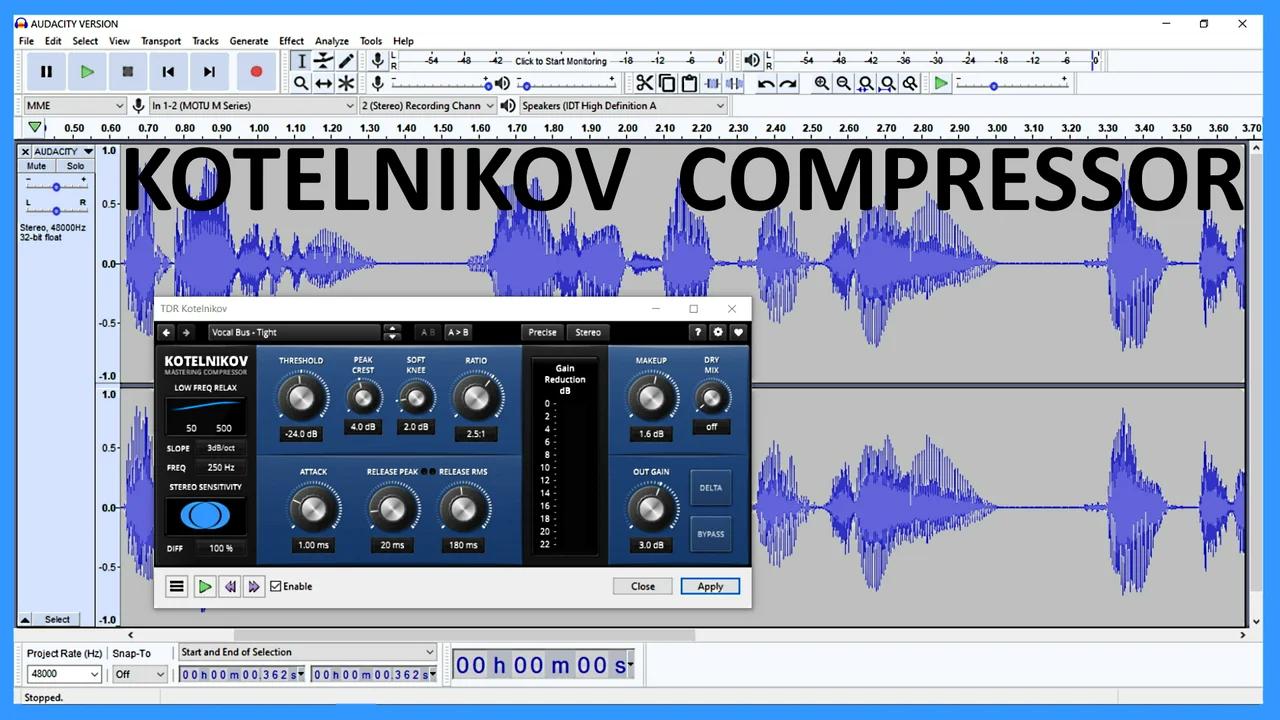 Audacity: How to use Audacity Compressor or TDR Kotelnikov Compressor ...