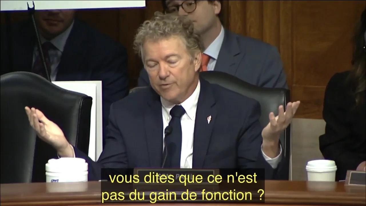 Le Dr Fauci ment à nouveau devant le congrès (interrogé par Rand Paul ...