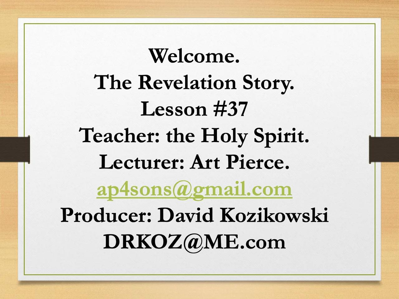 The Revelation Story - Lesson 37