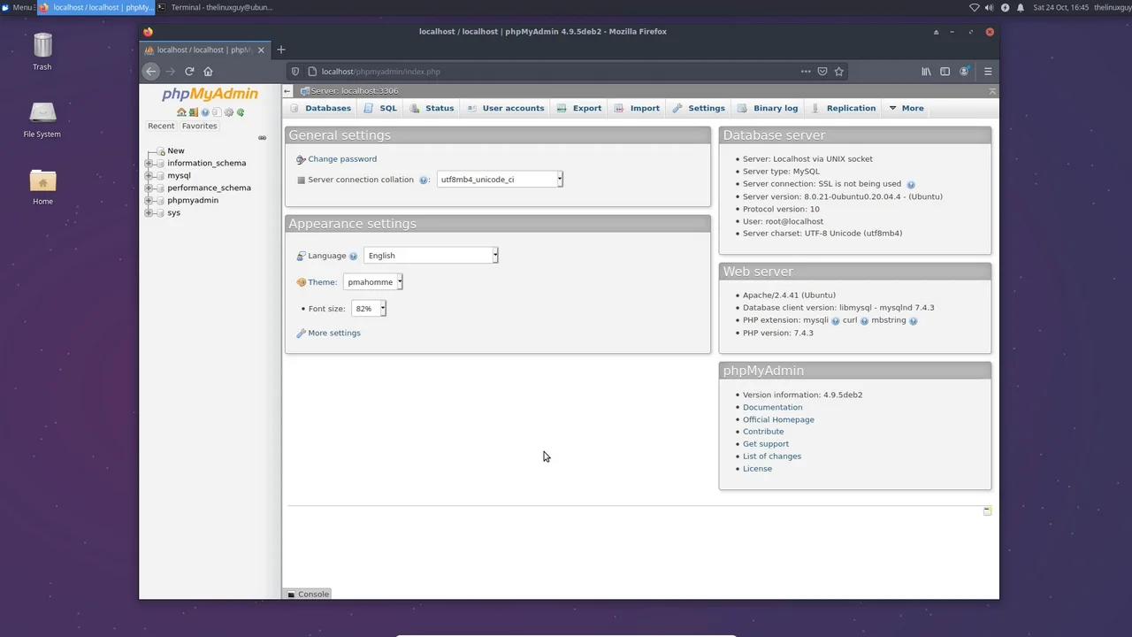 Setting up PHP My Admin
