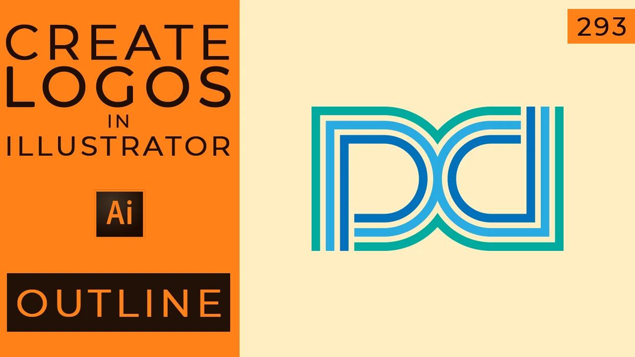 Create a connected outline logo design in Adobe Illustrator