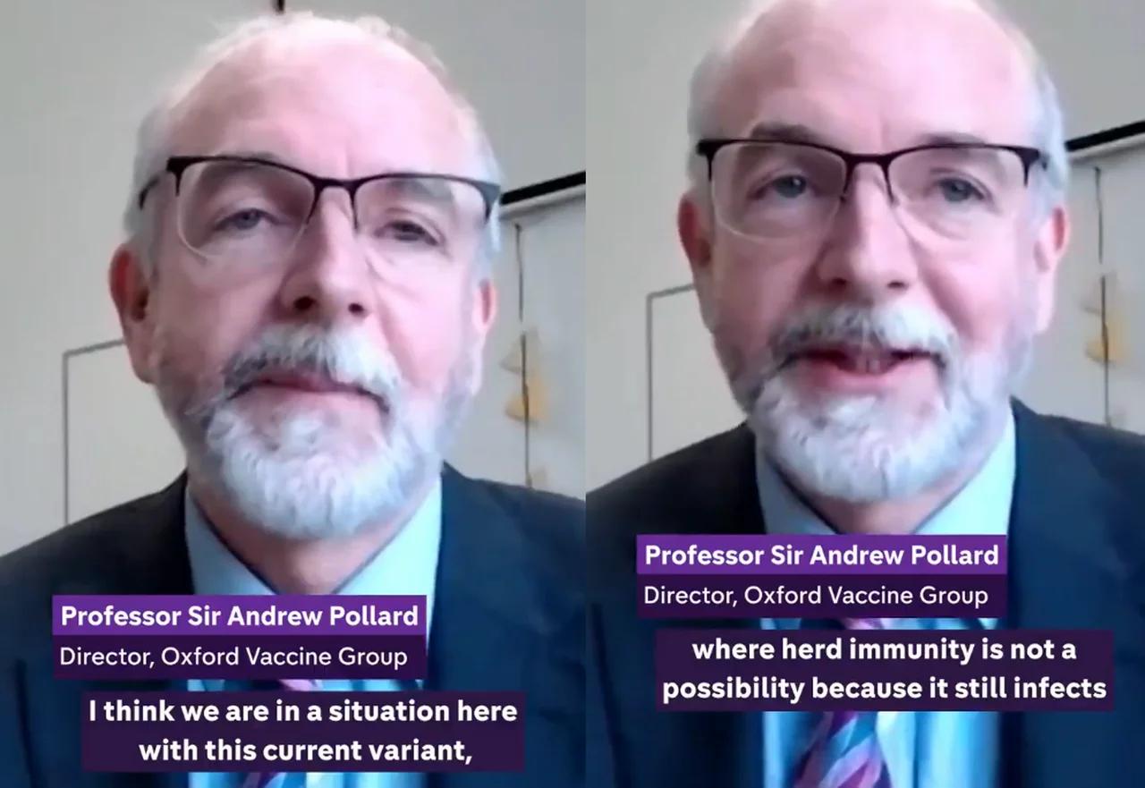 "Herd immunity is not a possibility" - Professor Sir Andrew Pollard ...