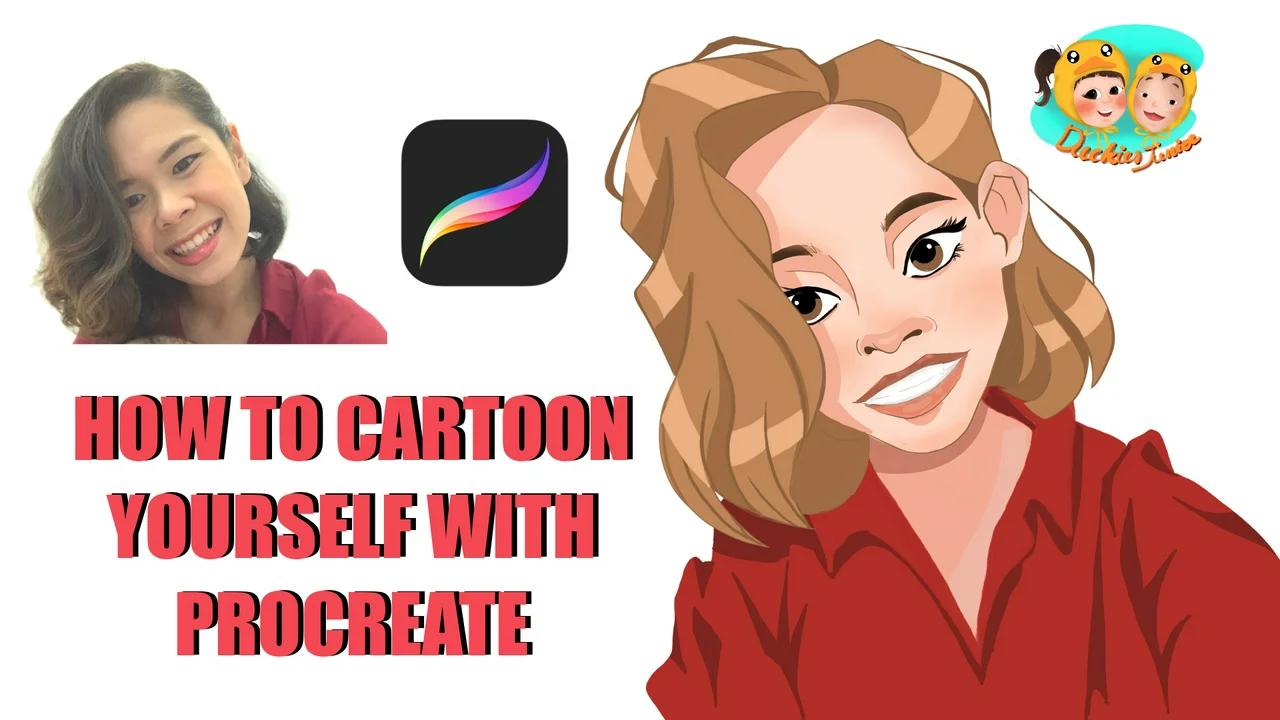 HOW TO CARTOONED YOURSELF WITH PROCREATE [ Time Lapse ]