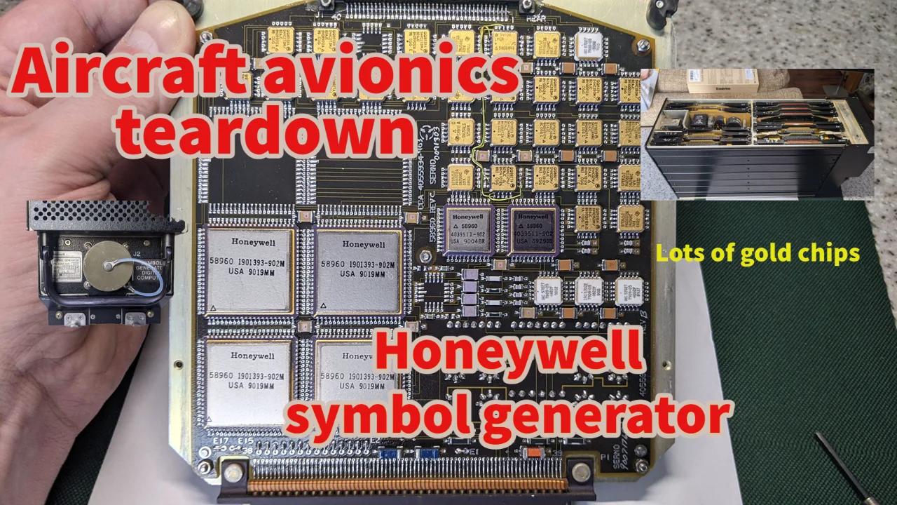Honeywell aircraft symbol generator teardown - lots of space grade gold ...