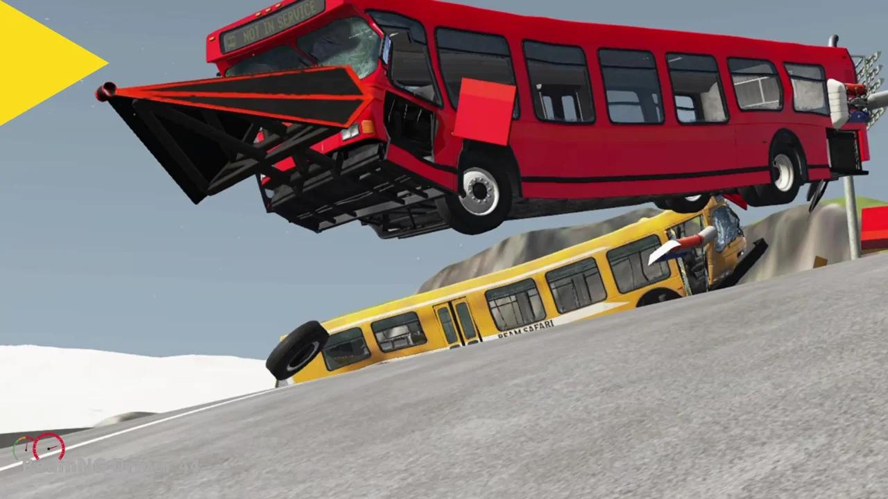 BeamNG Drive: truck vs bus 🚗crashing down the ramp at high speed 🚀