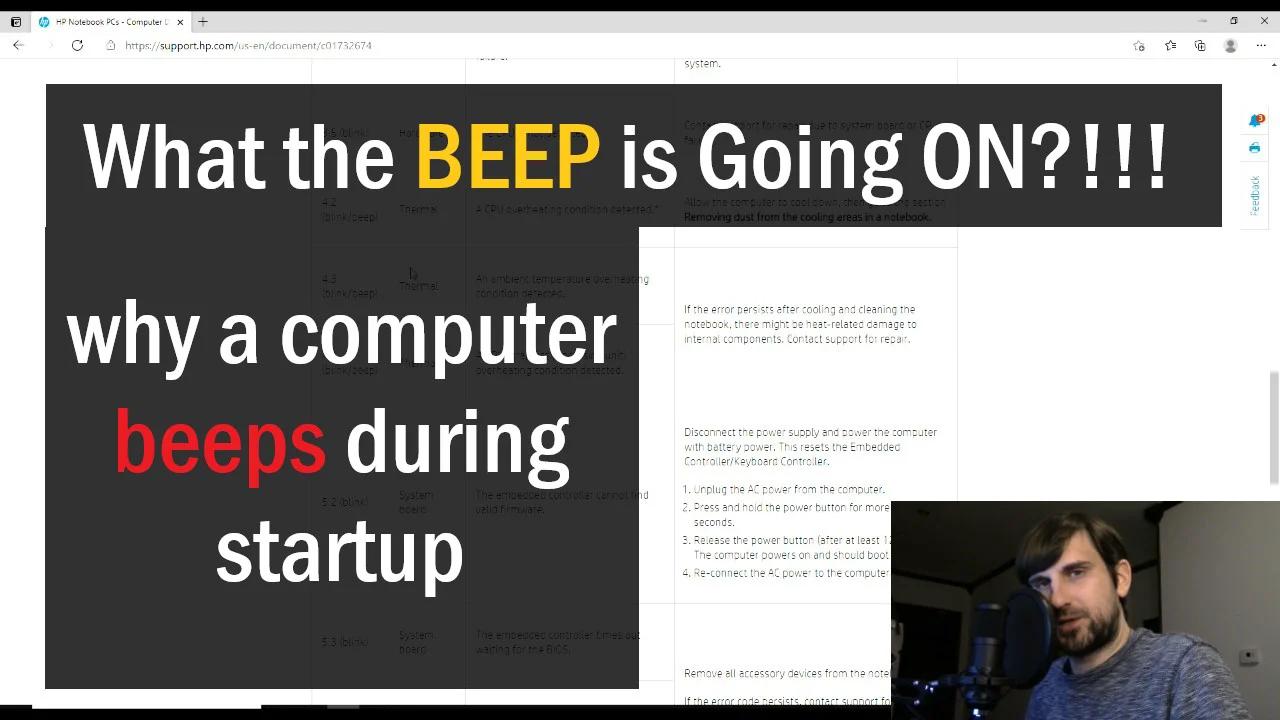 What it means when a computer Beeps and doesn't start