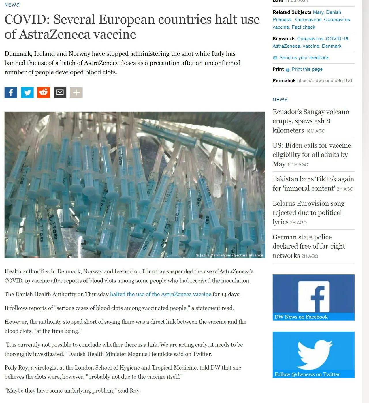 Several European countries halt use of AstraZeneca vaccine