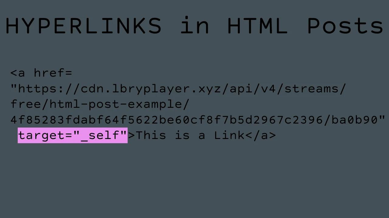 Hyperlinks in HTML Posts Thumbnail