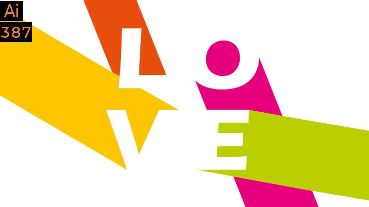 Create a negative space letter poster design in Adobe Illustrator