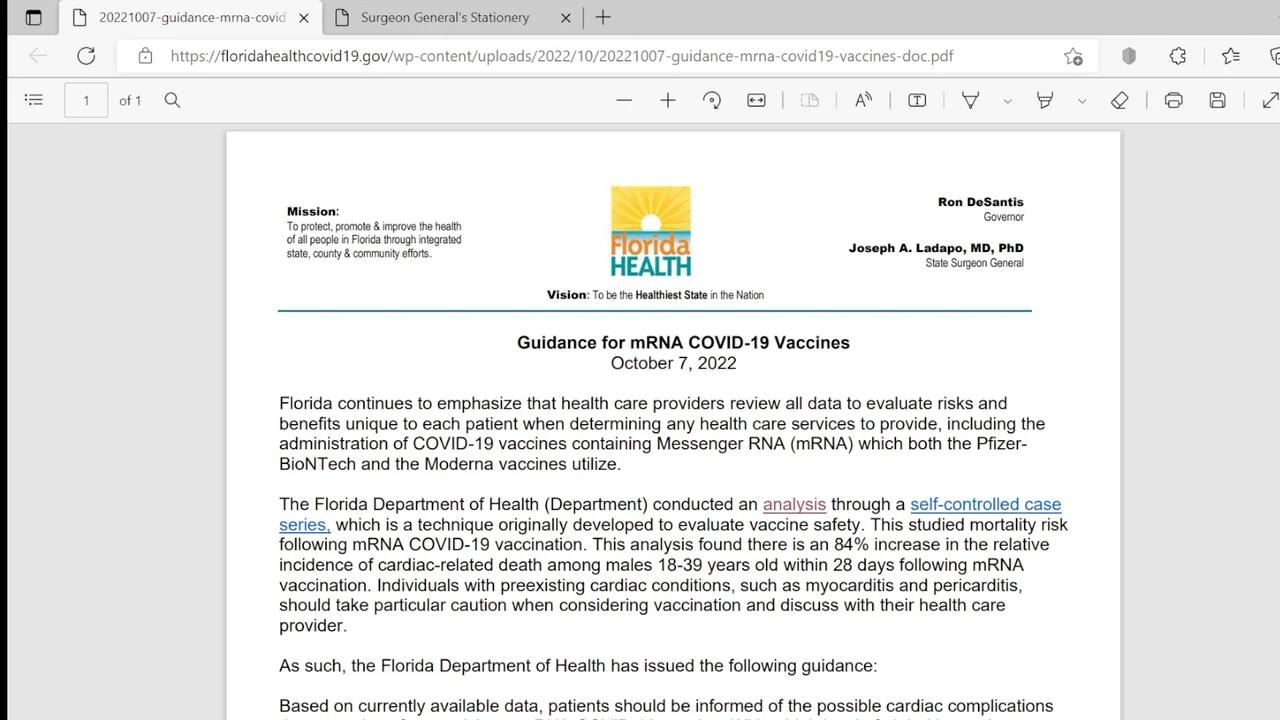 Dr. John Campbell - Florida changes vaccine advice