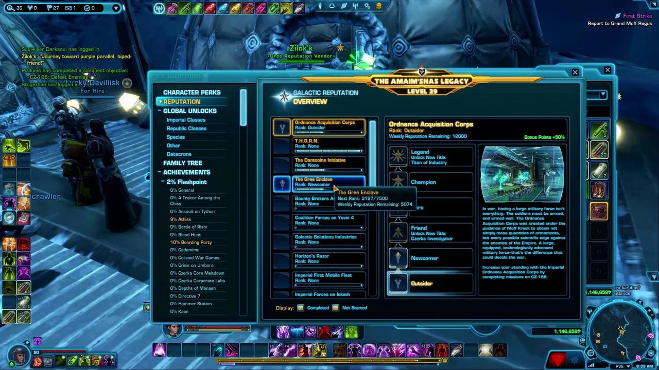 SWTOR: Gree Event Reputation and Travel