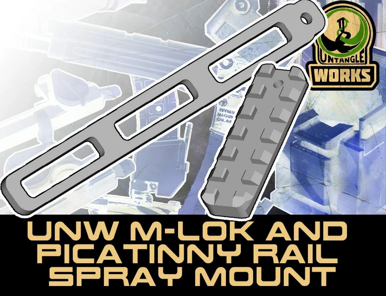 UNW M-lok and Picatinny rail spray paint hanger mount