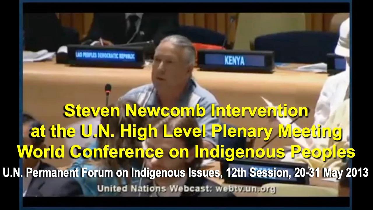 Steven Newcomb Intervention at U.N. High Level Plenary Meeting World ...