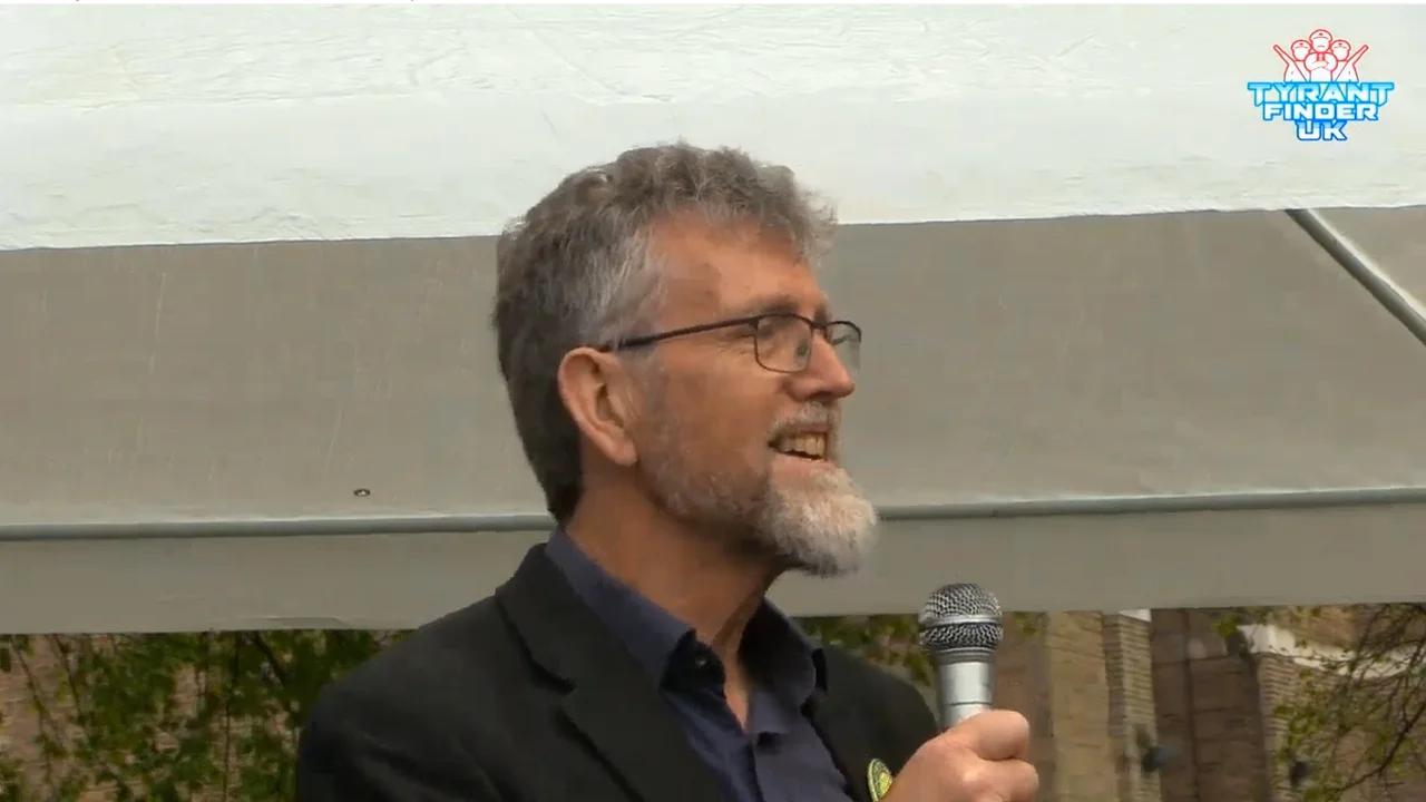 Dr Jon Rogers speaking at Bristol protest May 2021