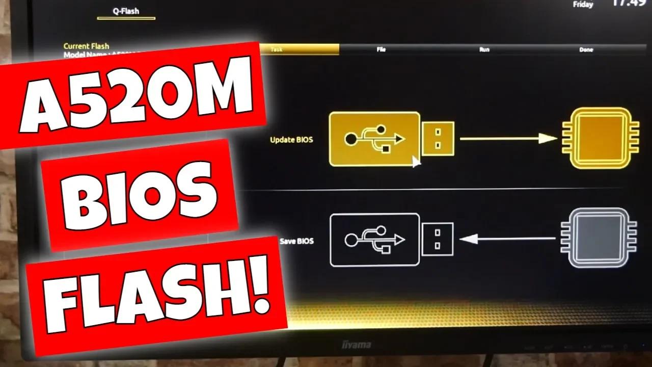 How To Flash The BIOS On Gigabyte A520M DS3H From Qflash Q-Flash Plus UEFI