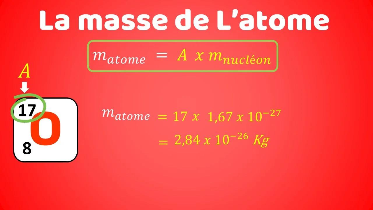 Comment calculer la masse d'un ATOME