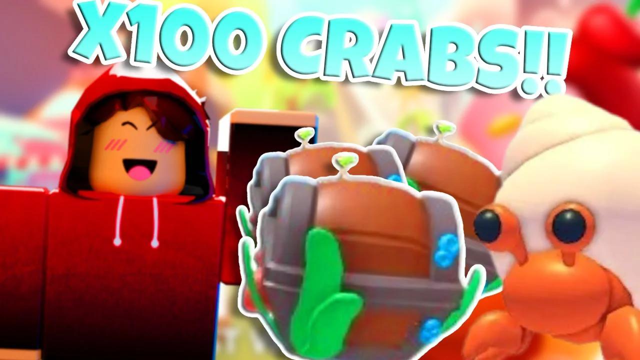 OPENING 100 CRAB BOXES IN ADOPT ME!!