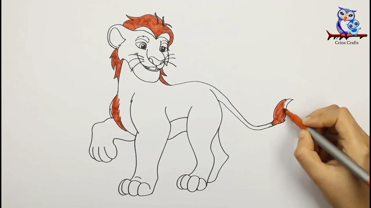 How to Draw Young Mufasa The Lion King - Step by Step